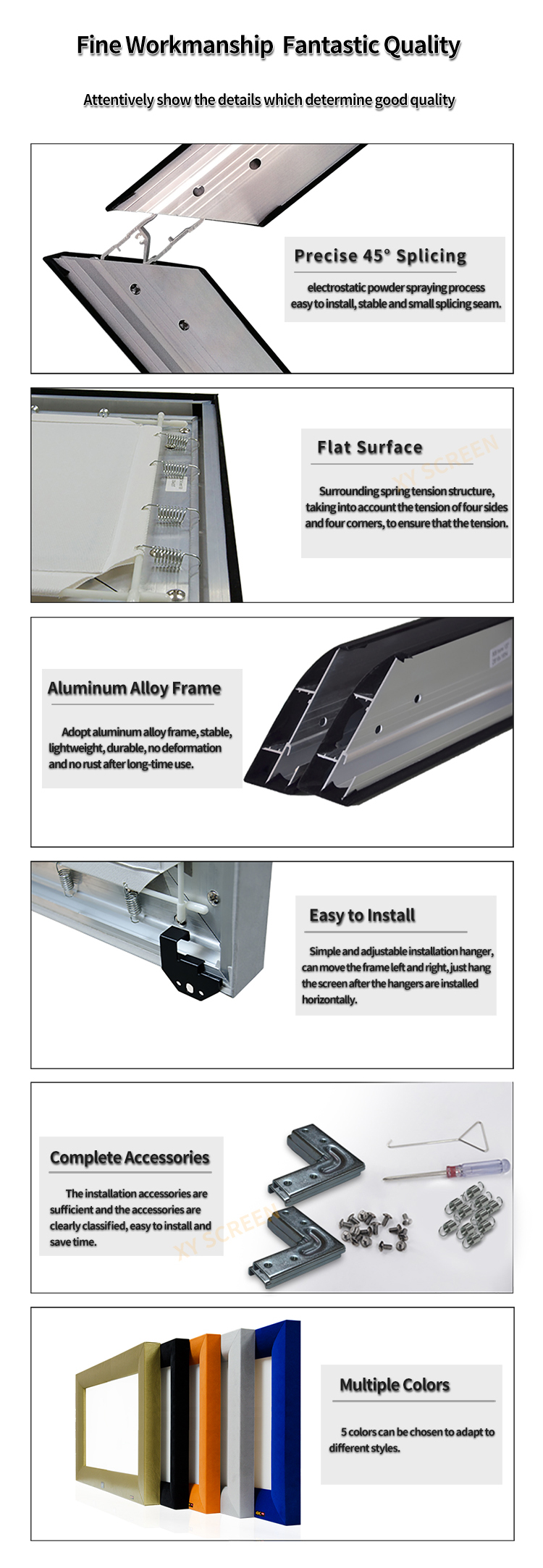 4K perforated white home theater fixed frame screen Sound Max5 - gzxyst